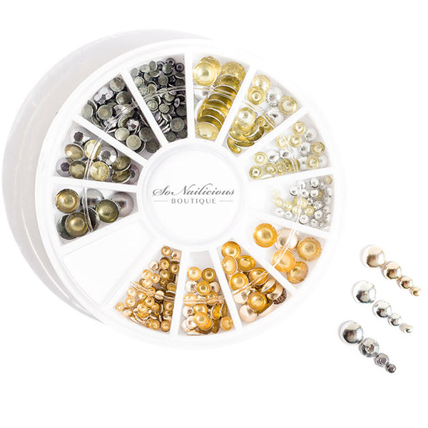 Round Metal Studs - 3 Colours - SoNailicious Boutique